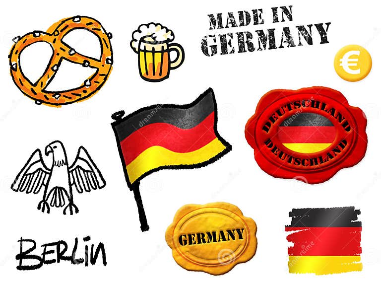Germany symbols stock illustration. Illustration of drawings - 4757887