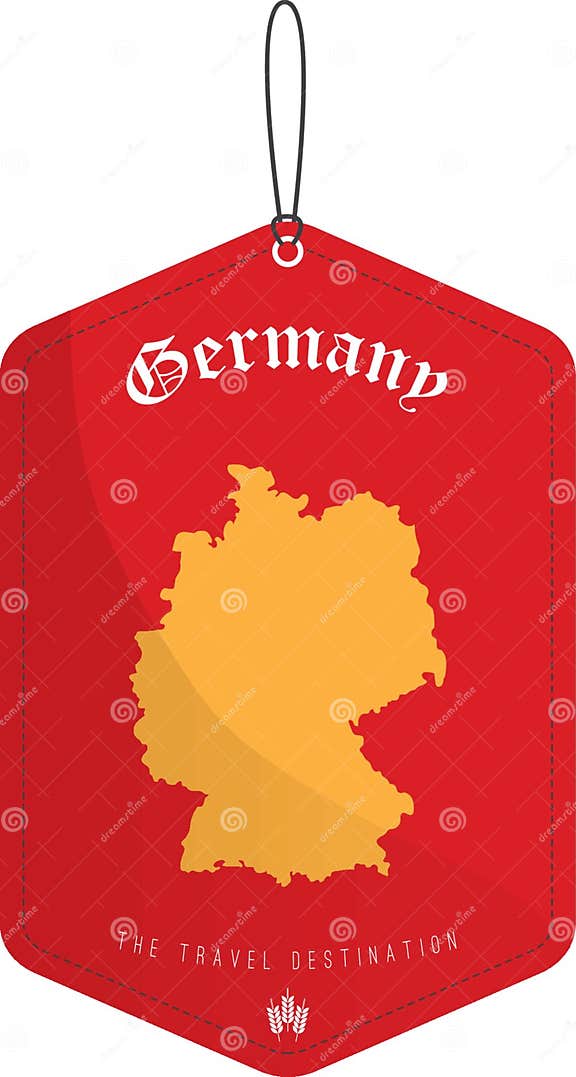 Germany tag stock vector. Illustration of yellow, decorative - 182811628