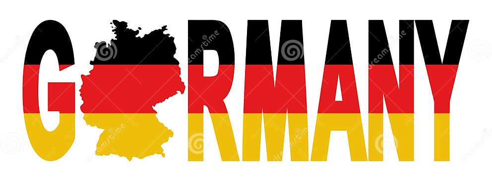 Germany text with map stock vector. Illustration of flag - 5083553