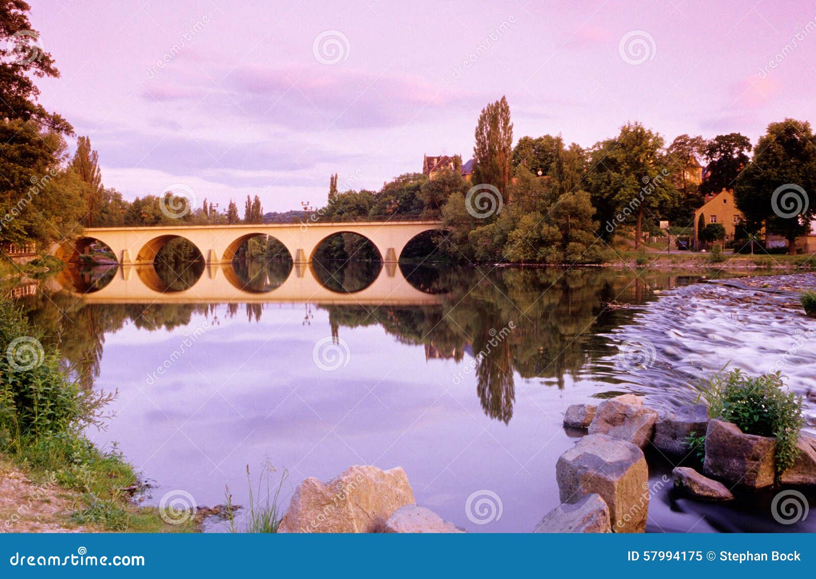 Germany,Thuringia,Saalfeld,Bridge Over Saale River Stock Image - Image ...