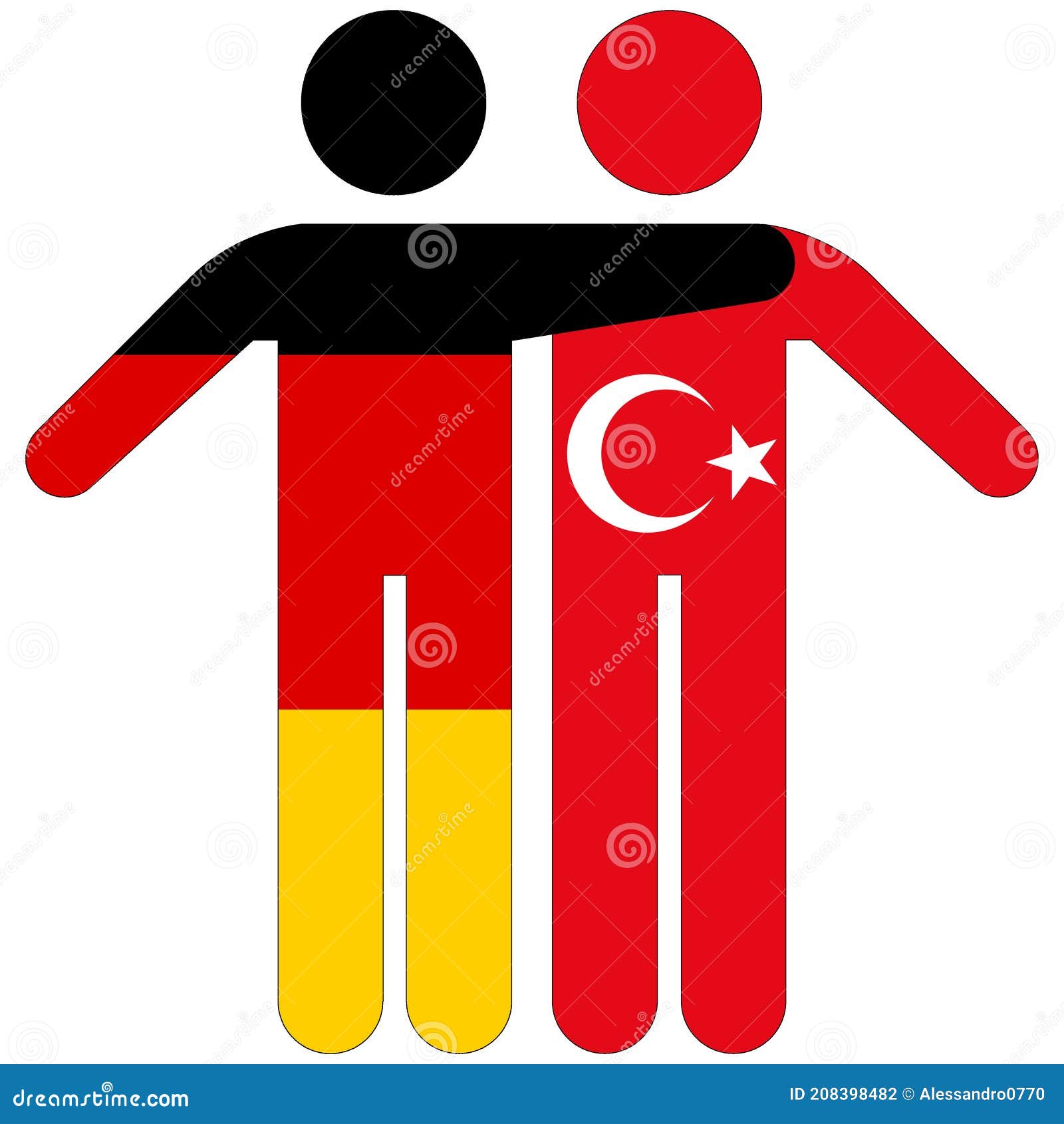 Germany - Turkey Friendship Concept Stock Illustration - Illustration ...
