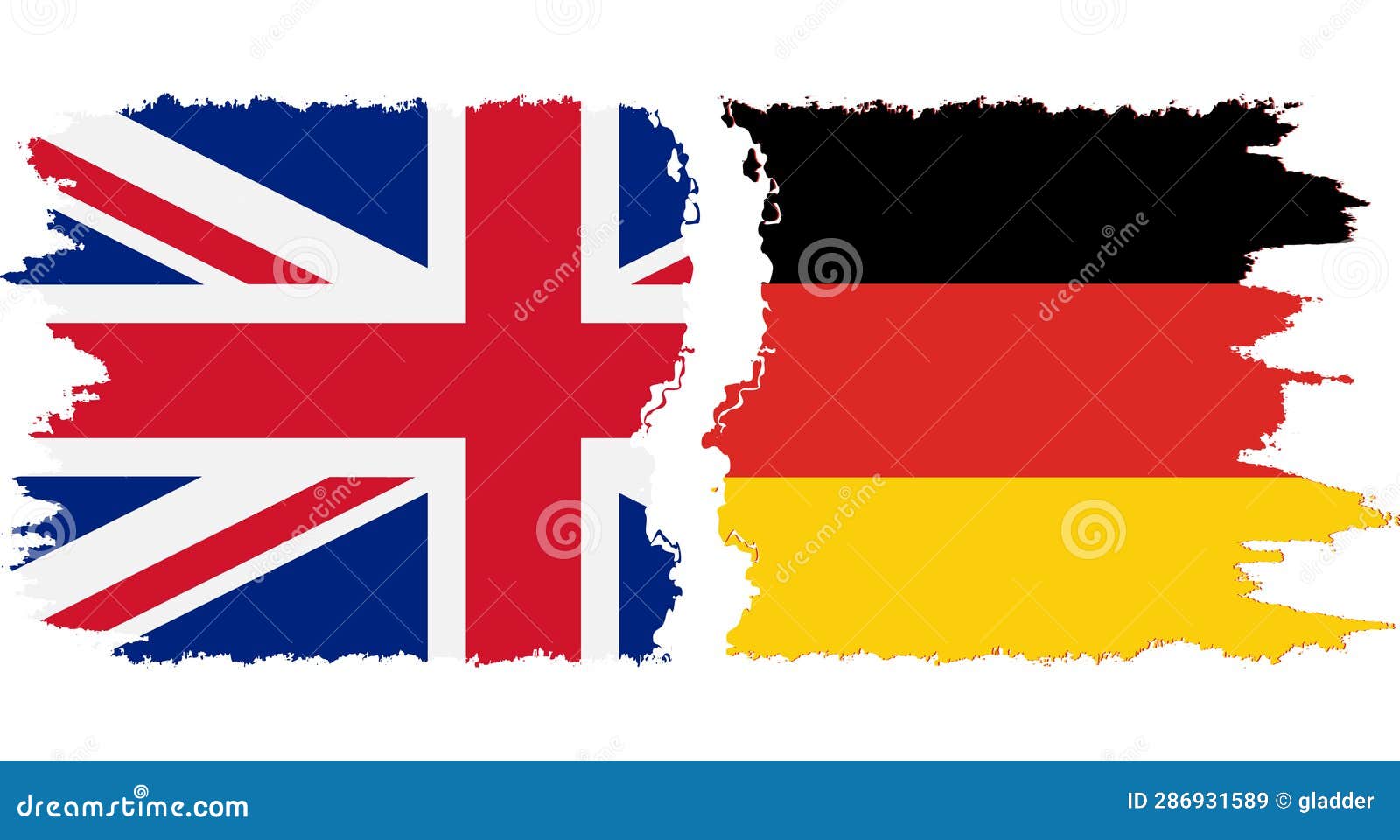 Germany and UK Grunge Flags Connection Vector Stock Vector ...