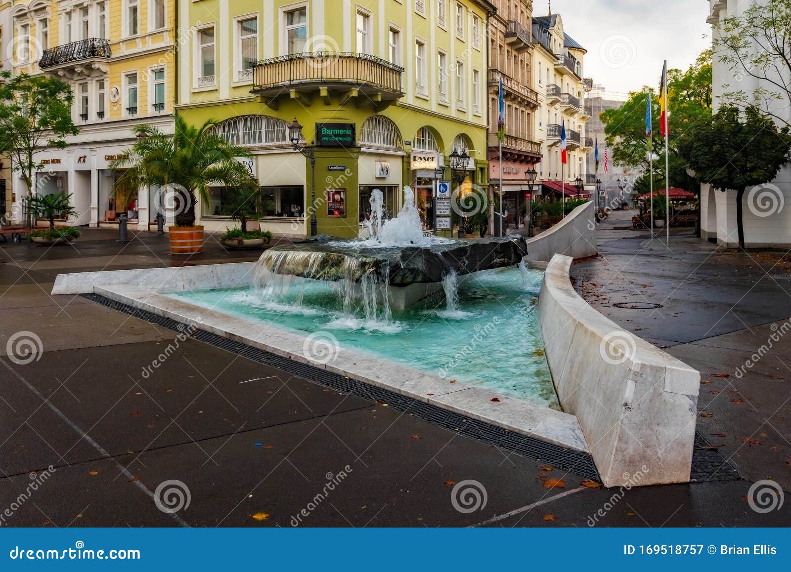 Germany - Unique Fountain in Old Town - Baden Baden Editorial ...