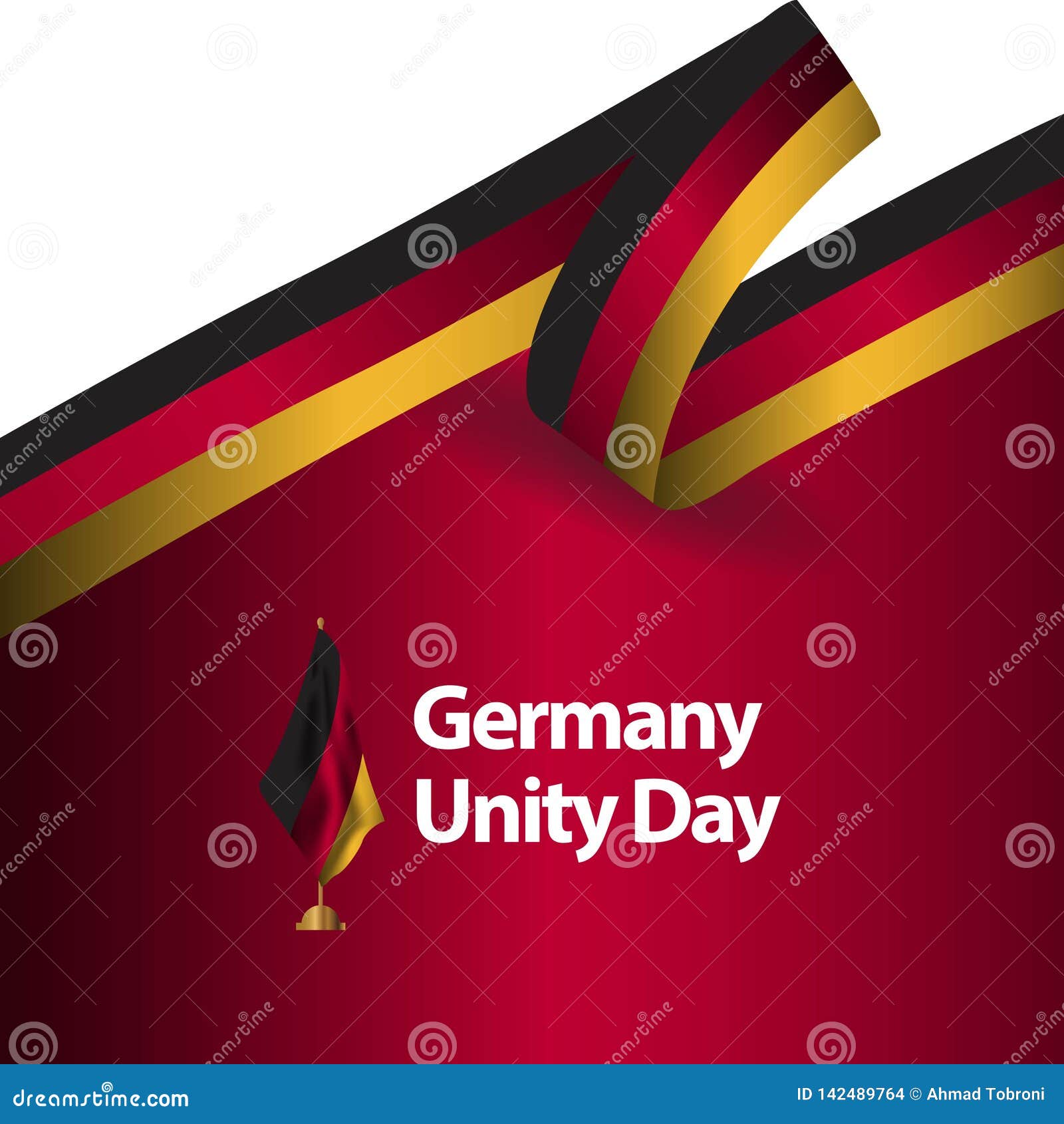 Germany Unity Day Flag Vector Template Design Illustration Stock Vector ...