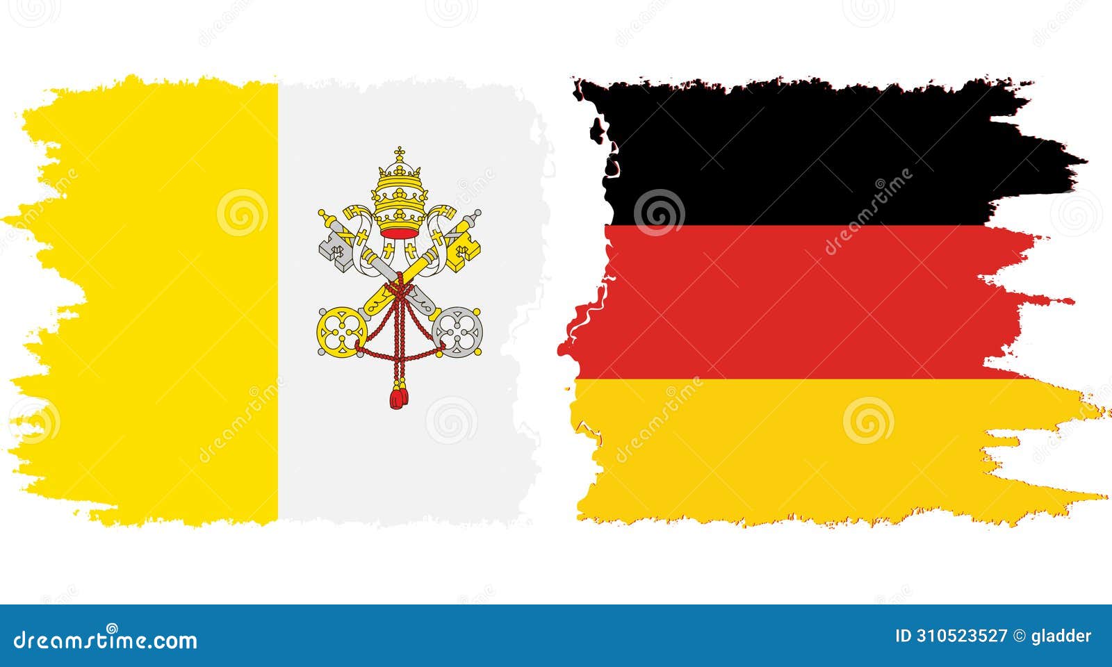 Germany and Vatican Grunge Flags Connection Vector Stock Vector ...