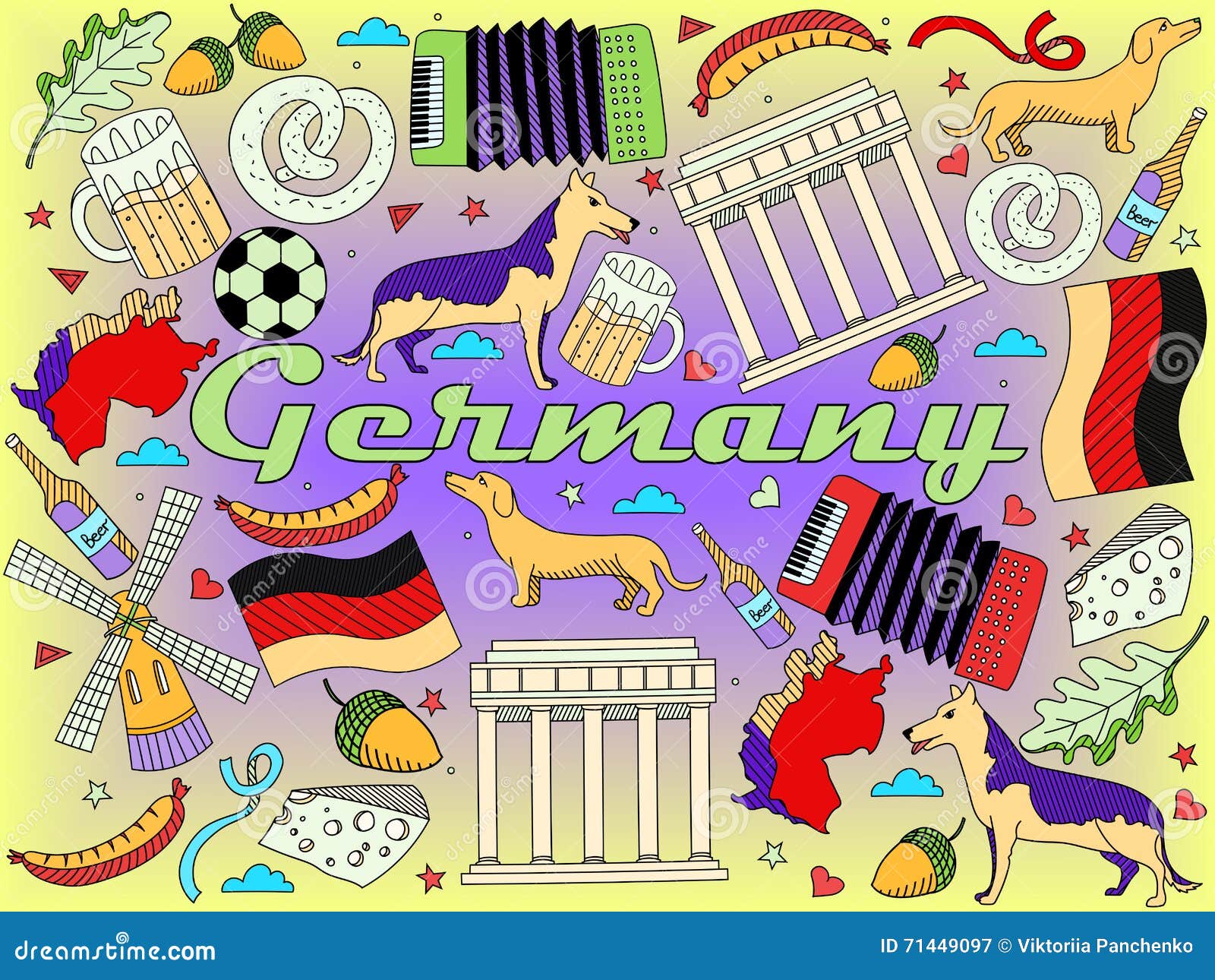 Germany Vector Illustration Stock Vector - Illustration of landmark ...