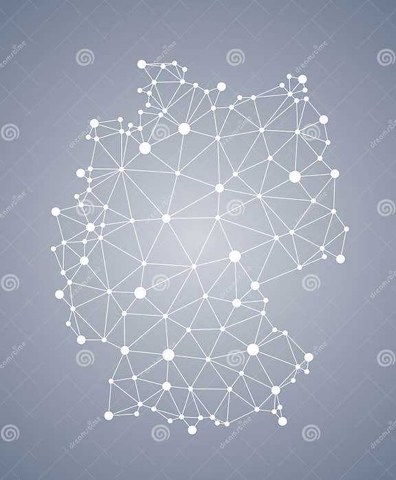 Germany Vector Polygonal Map - Modern Style Stock Vector - Illustration ...