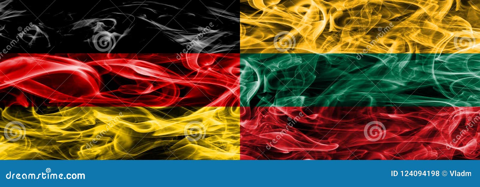 Germany Vs Lithuania Smoke Flags Placed Side by Side. German and Stock ...