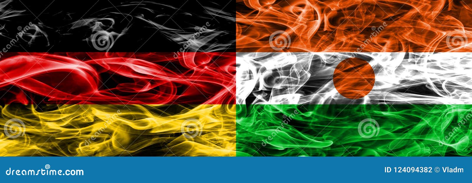 Germany Vs Niger Smoke Flags Placed Side by Side. German and Niger Flag ...