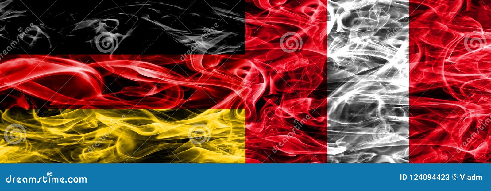 Germany Vs Peru Smoke Flags Placed Side by Side. German and Peru Stock ...