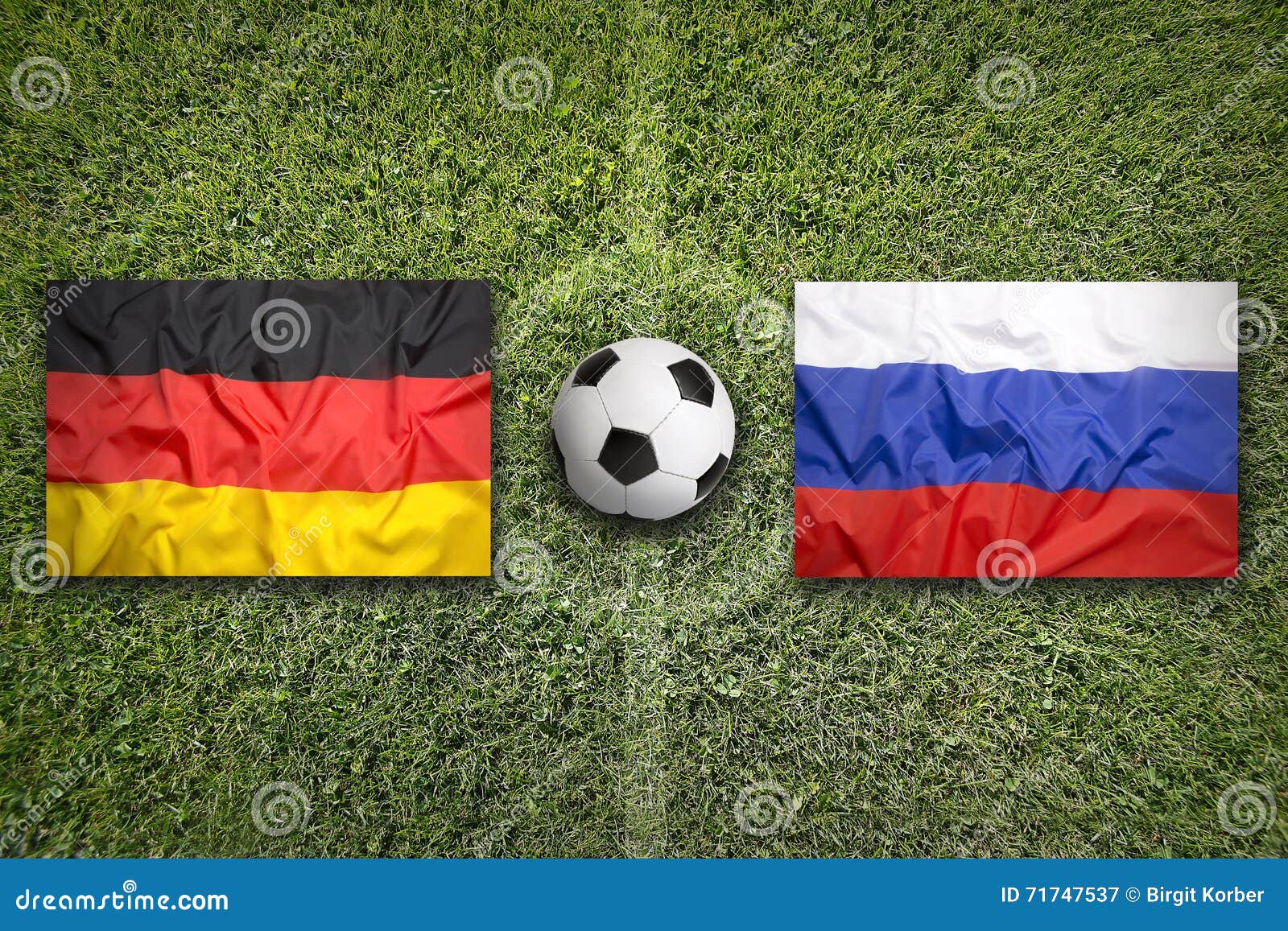 Germany Vs. Russia Flags on Soccer Field Stock Image - Image of symbol ...