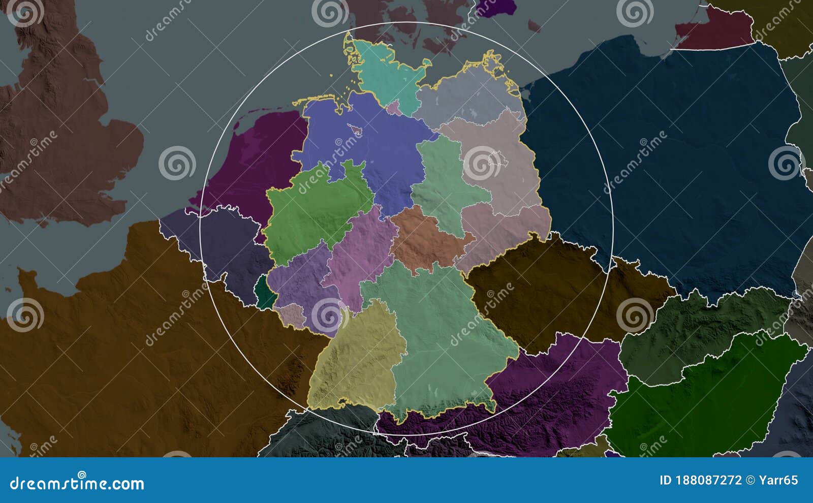 Germany - Circled. Administrative Stock Illustration - Illustration of ...
