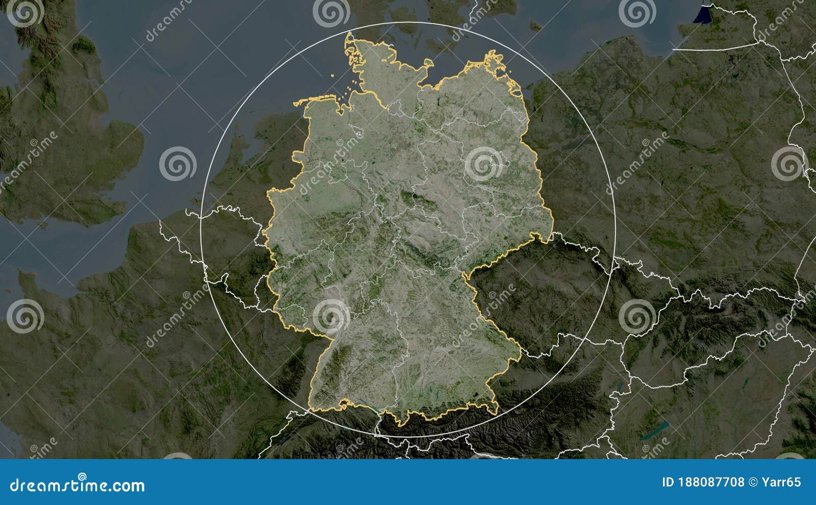 Germany - Circled. Satellite Stock Illustration - Illustration of ...
