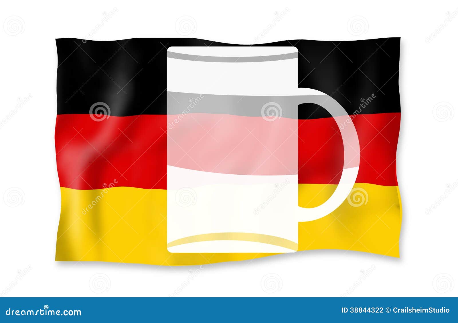 Germanys True National Flag with Beer Stock Illustration - Illustration ...
