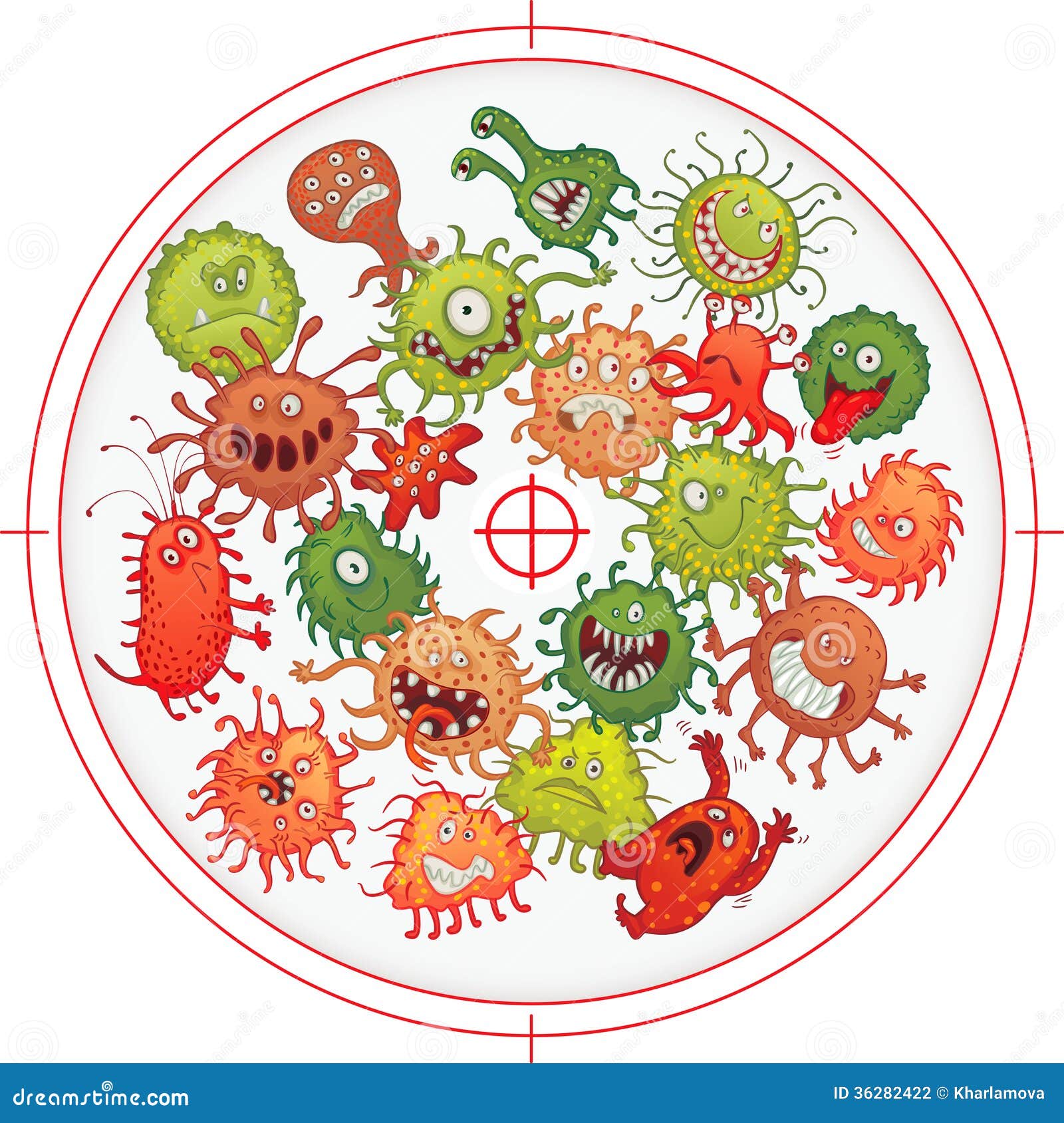 Germes E Bactérias Sob a Mira De Arma Ilustração do Vetor - Ilustração ...