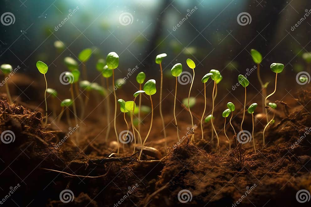 Germinated Sprouts. the Initial Stage of Development Stock Image ...