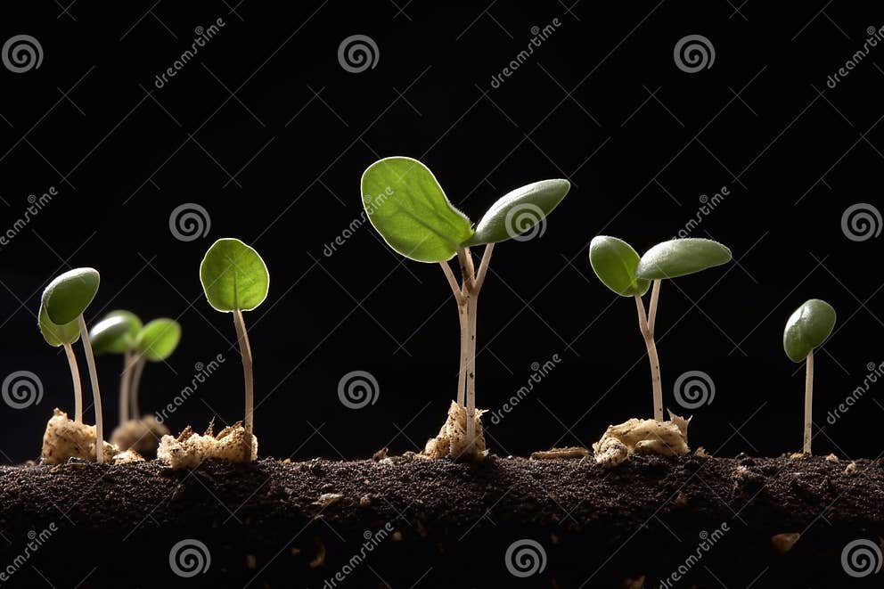 Germinated Sprouts. the Initial Stage of Development Stock Illustration ...