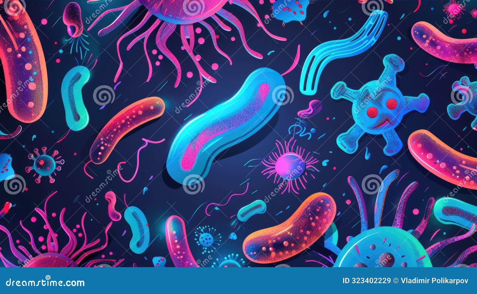 Germs and Bacteria on a Dark, Mysterious Background Stock Image - Image ...