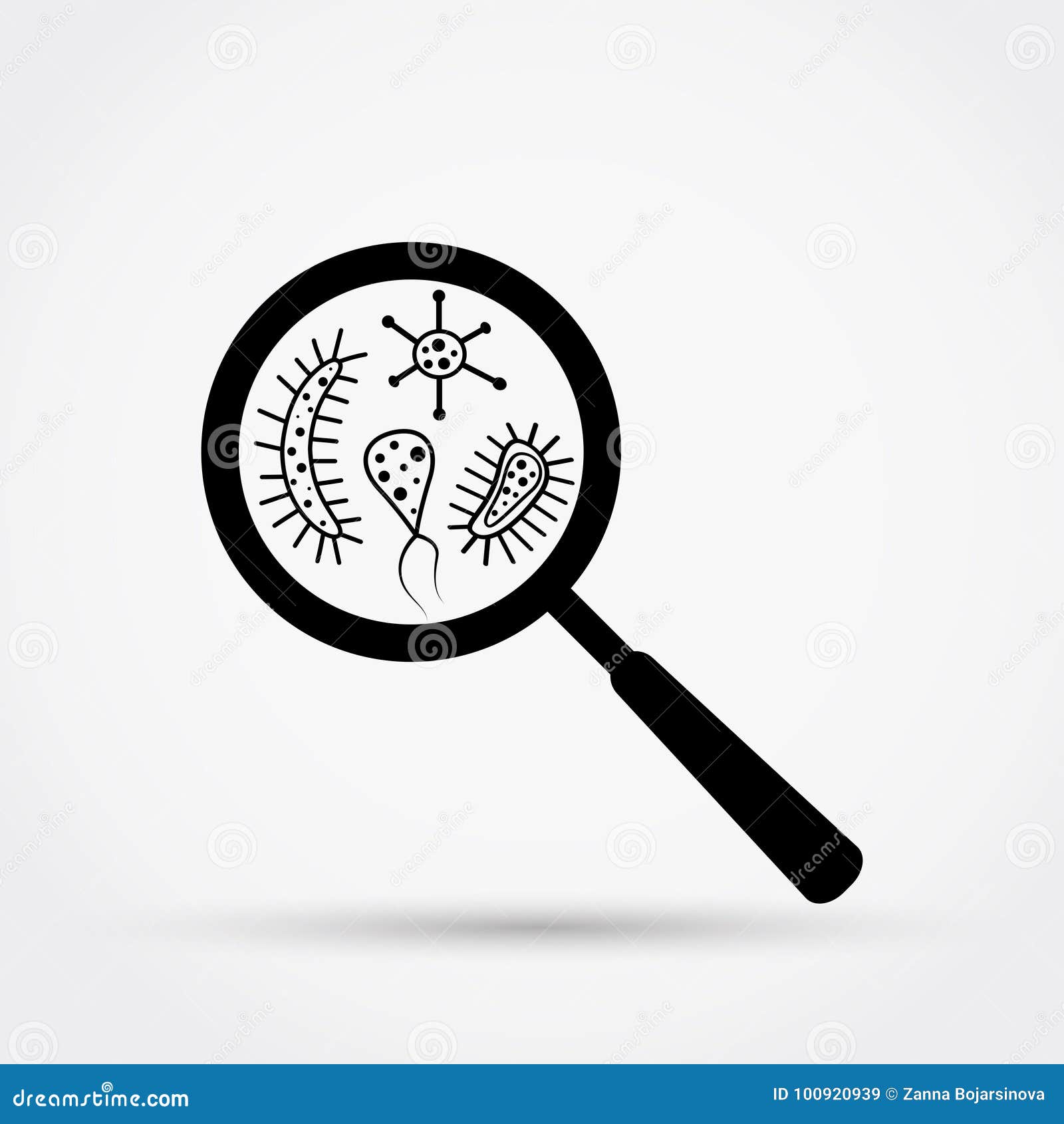 Bacteria Under Microscope Royalty-Free Cartoon | CartoonDealer.com #4684577