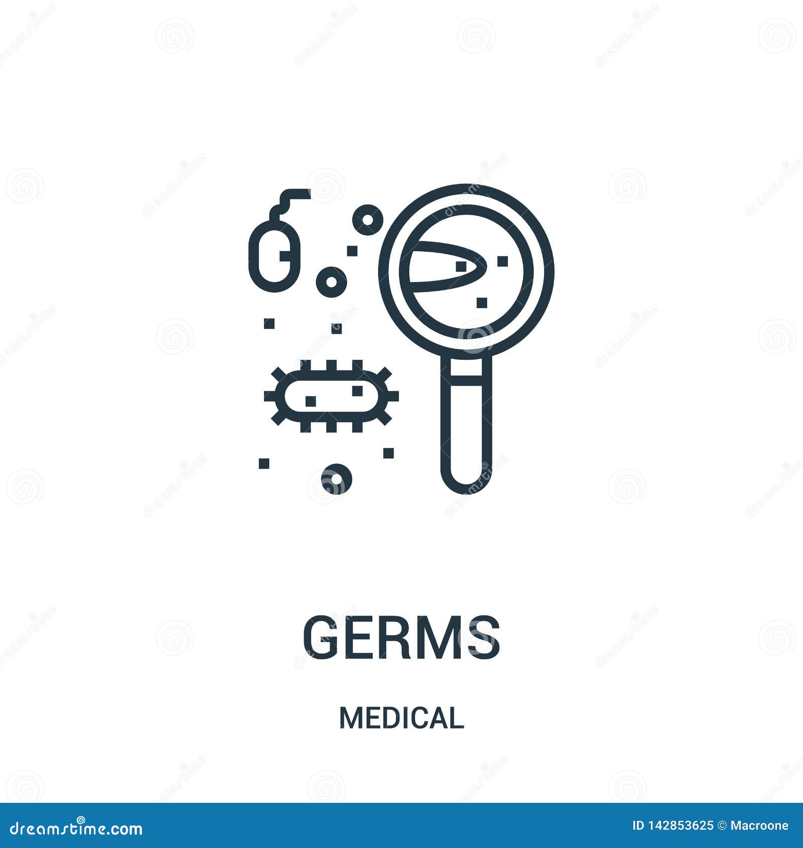 Germs Icon Vector from Medical Collection. Thin Line Germs Outline Icon ...