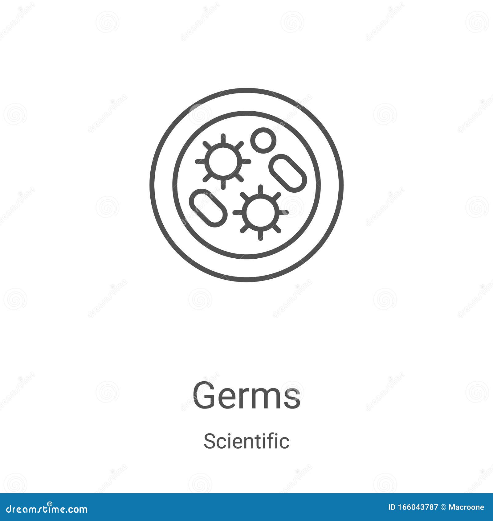 Germs Icon Seen Through A Magnifying Glass. Vector Illustration ...
