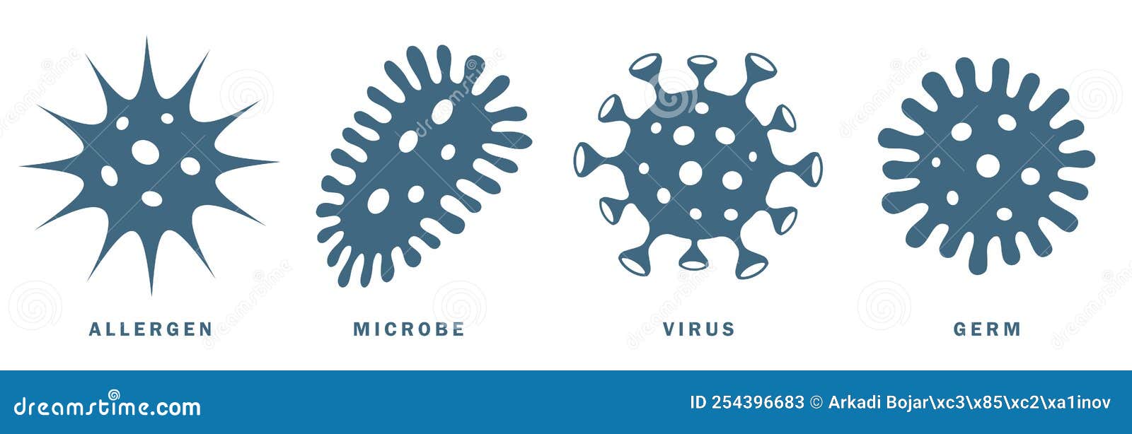 Germs Icon Seen Through A Magnifying Glass. Vector Illustration ...