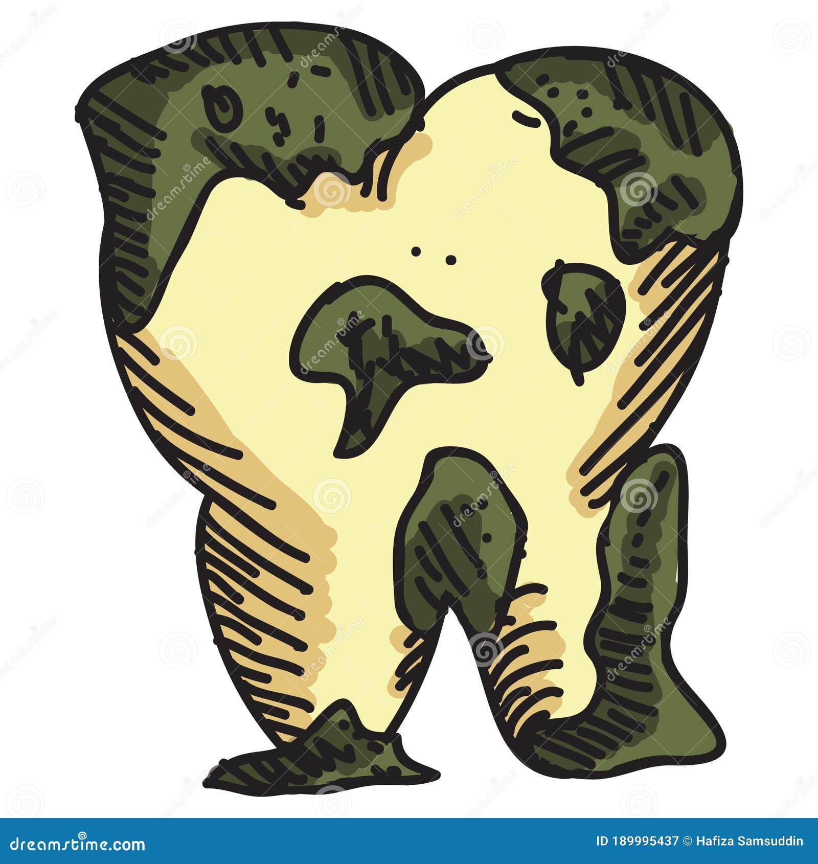 Infected Tooth And Healthy Teeth Cartoon Vector | CartoonDealer.com ...