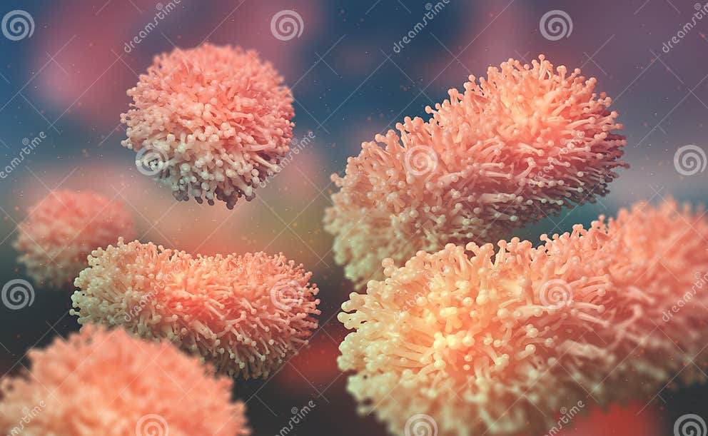 Germs Microorganism Cells Under Microscope. Viruses, Bacteria and ...