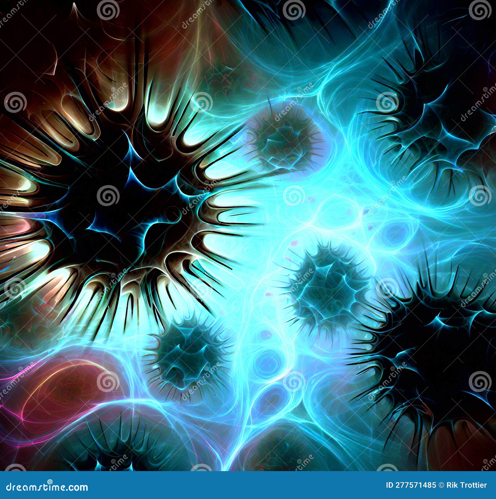 Germs Microorganism Cells Under Microscope. Viruses, Bacteria and ...