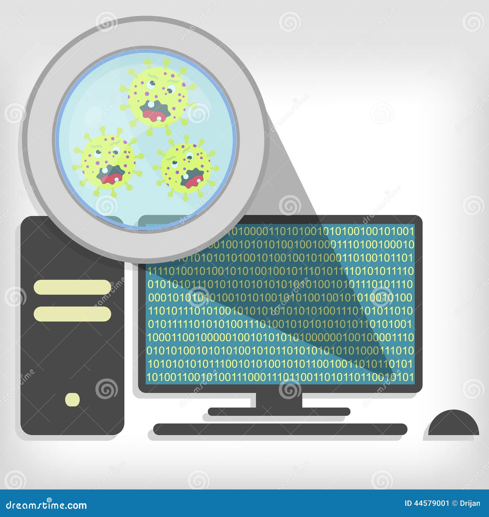 Germs on pc stock vector. Illustration of microbes, internal - 44579001