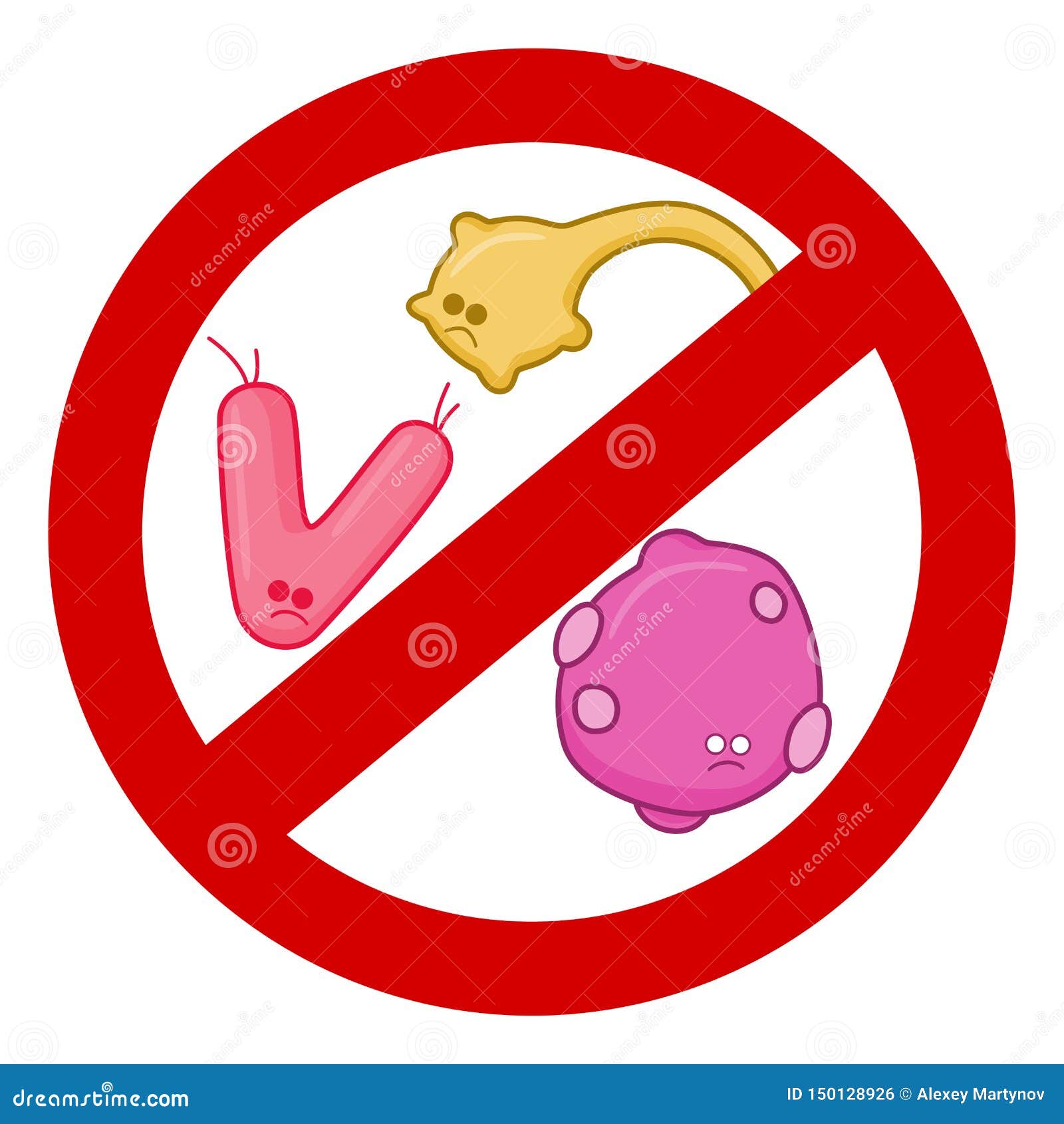 Germs in stop sign stock vector. Illustration of microbe - 150128926