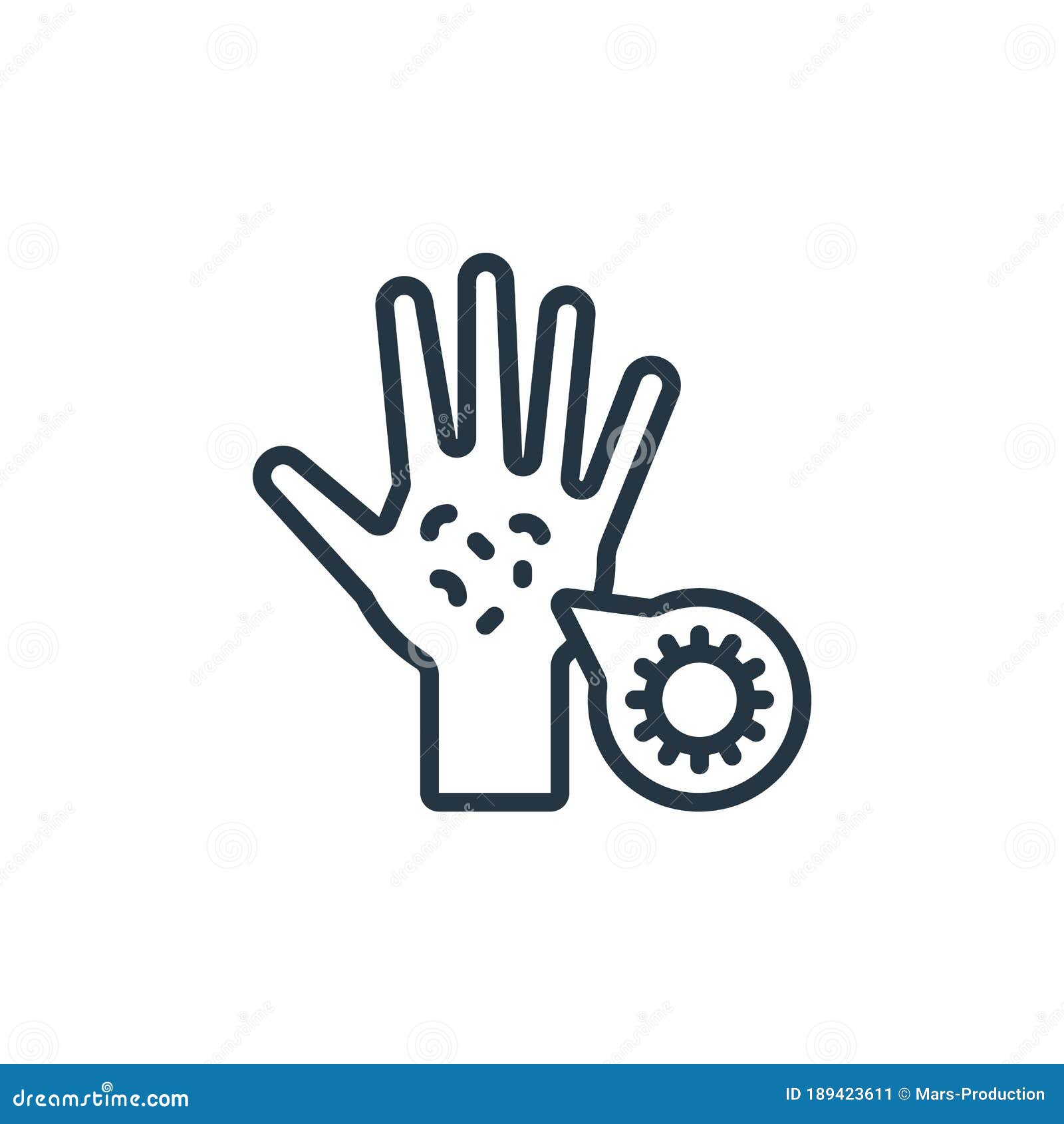 Germs Vector Icon Isolated on White Background. Outline, Thin Line ...