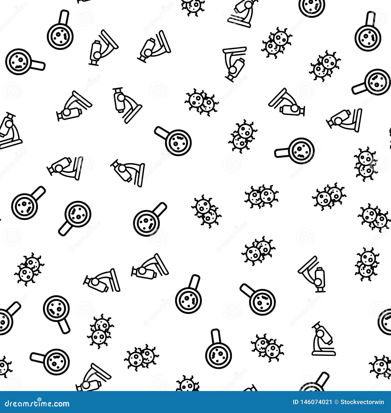 Germs Viewed by Microscope Seamless Pattern Vector Stock Vector ...