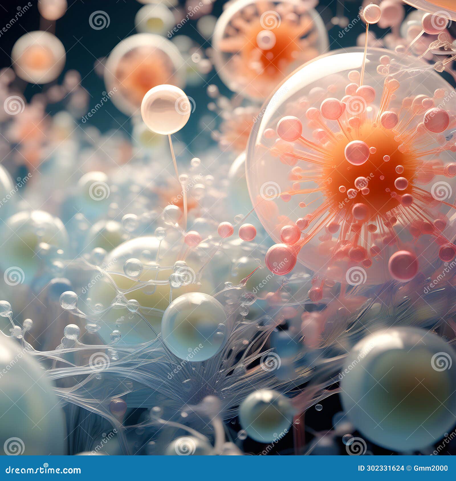 Germs Virus Bacteria Molecule Bubble Structure, Hi Tech Background ...