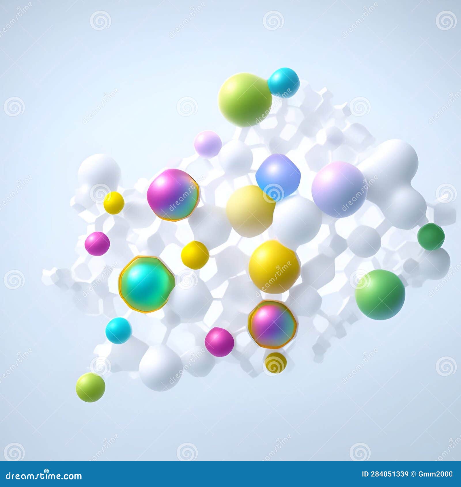 Germs Virus Bacteria Molecule Bubble Structure Hi Tech Background ...