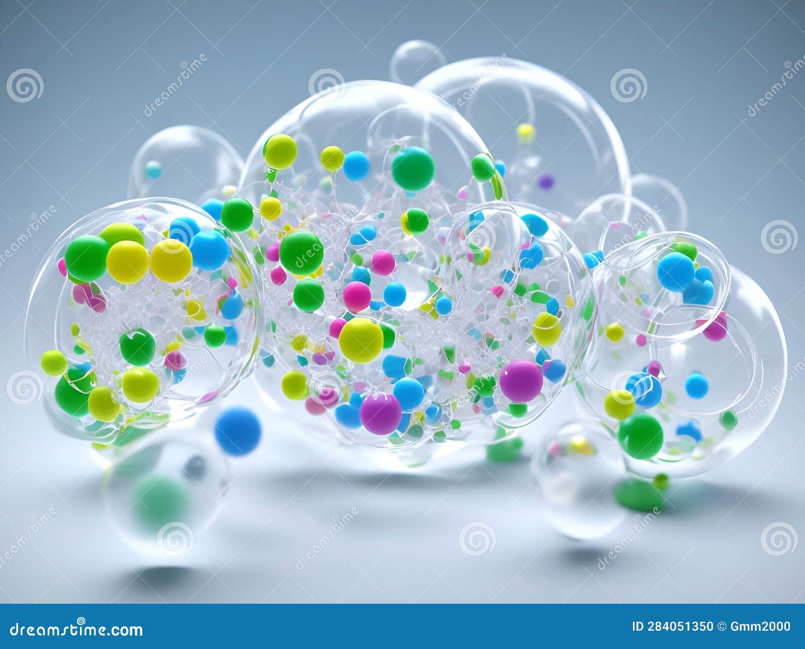 Germs Virus Bacteria Molecule Bubble Structure Hi Tech Background ...