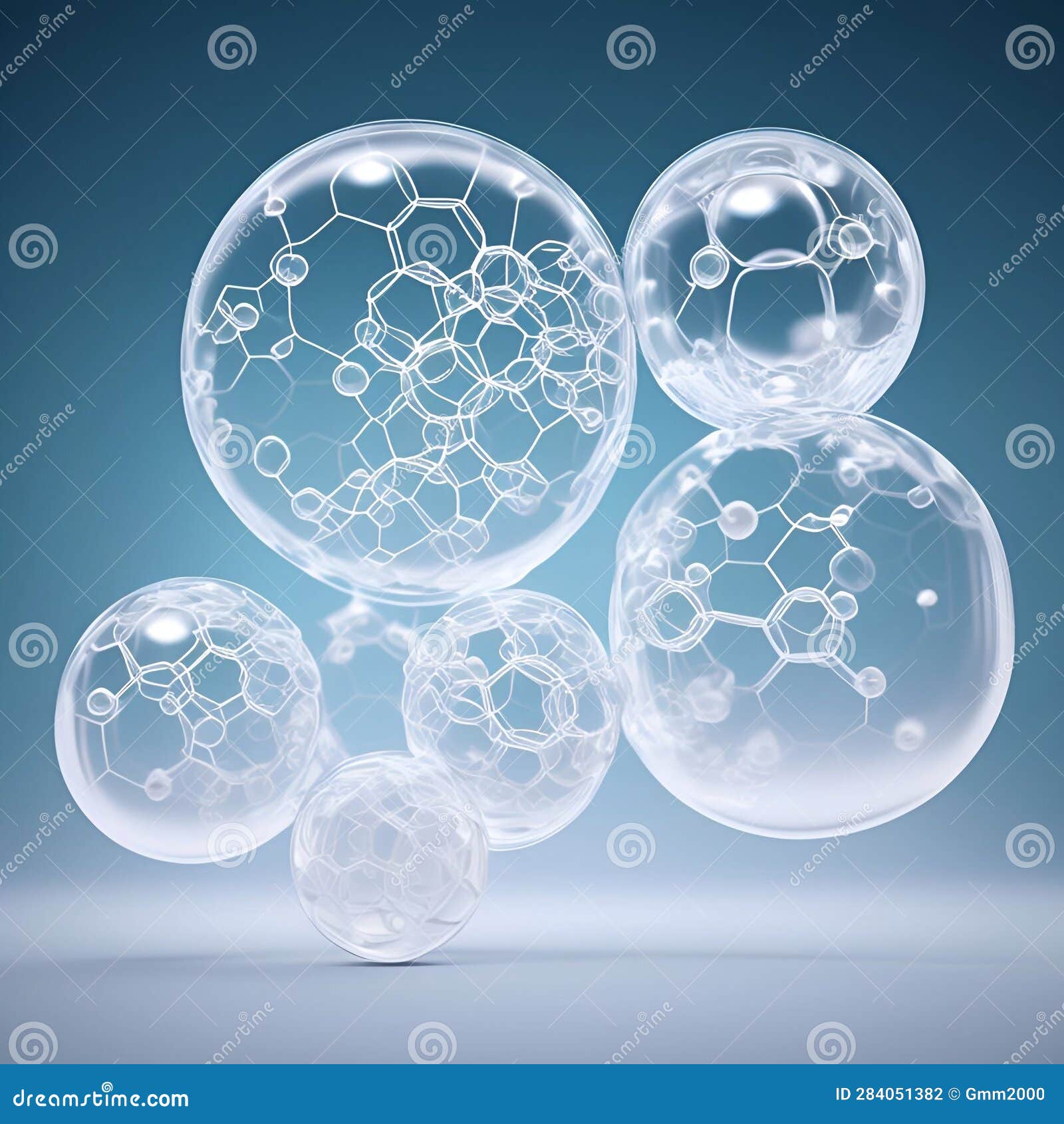 Germs Virus Bacteria Molecule Bubble Structure Hi Tech Background ...