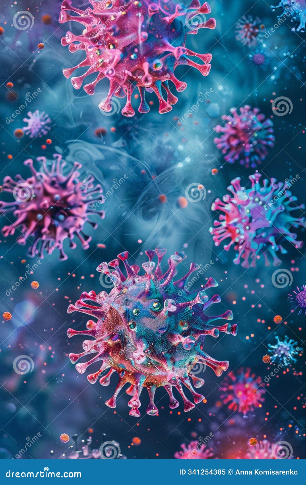 Germs, Viruses Close-up Under a Microscope Stock Image - Image of ...