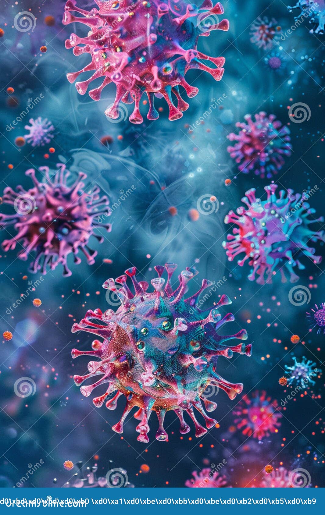 Germs, Viruses Close-up Under a Microscope Stock Illustration ...