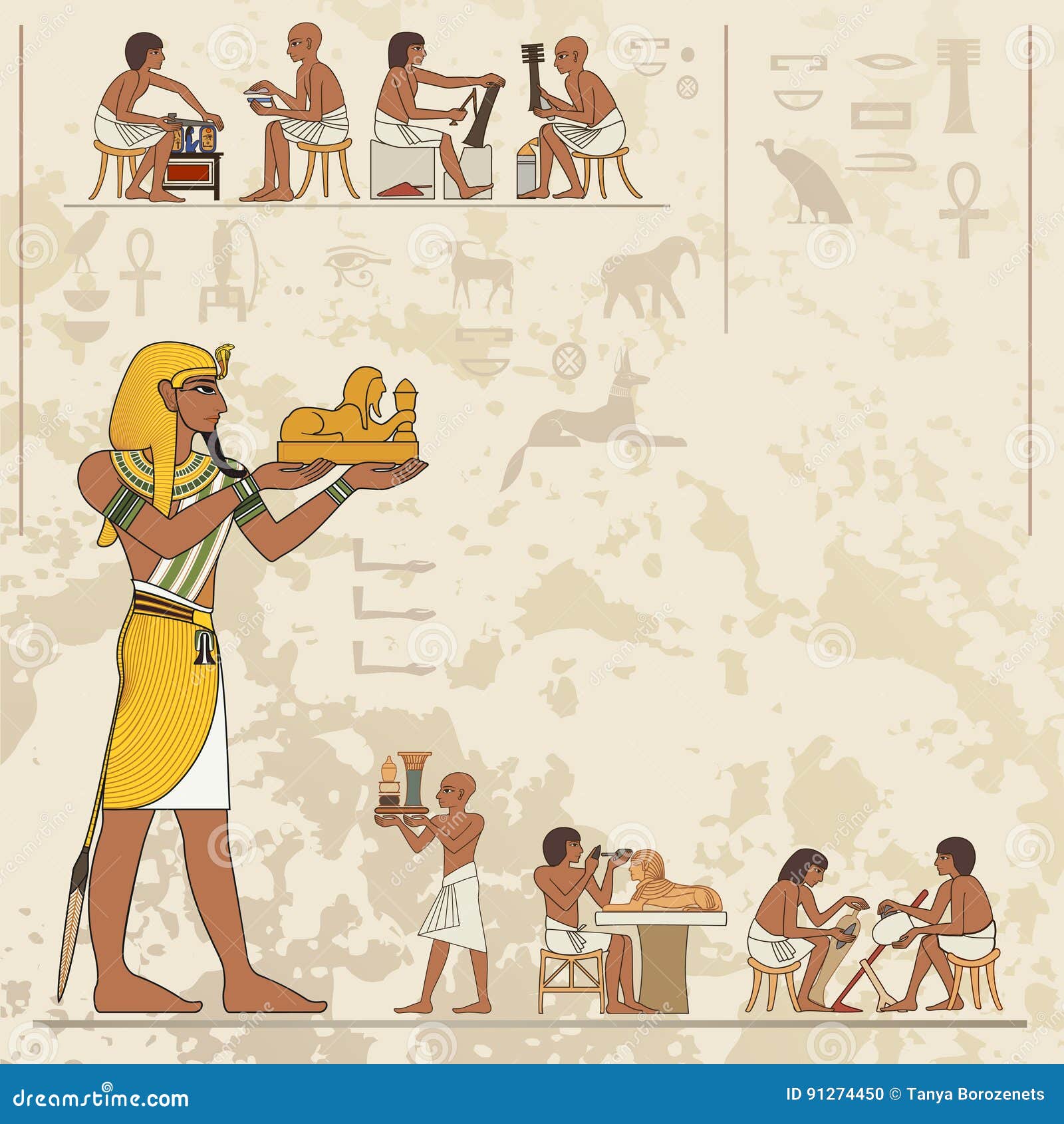 Geroglifico E Simbolo Egiziani Antichi Illustrazione Vettoriale ...