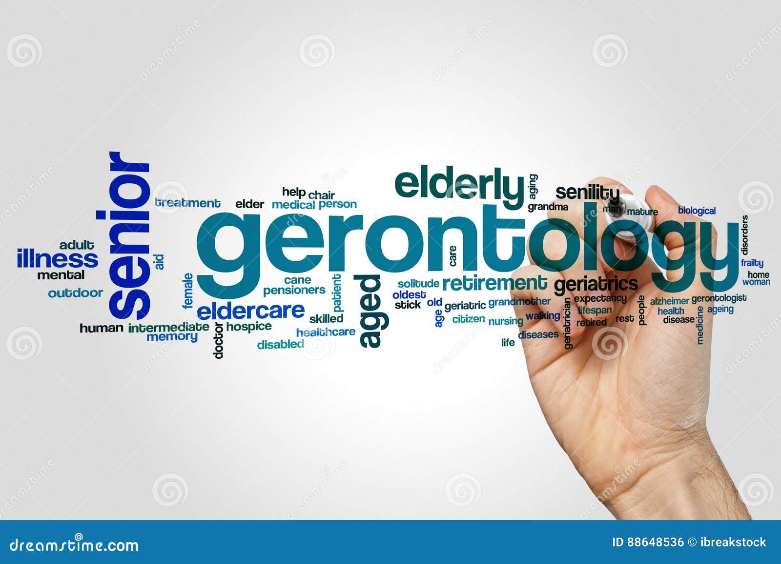 Gerontology word cloud stock illustration. Illustration of people ...