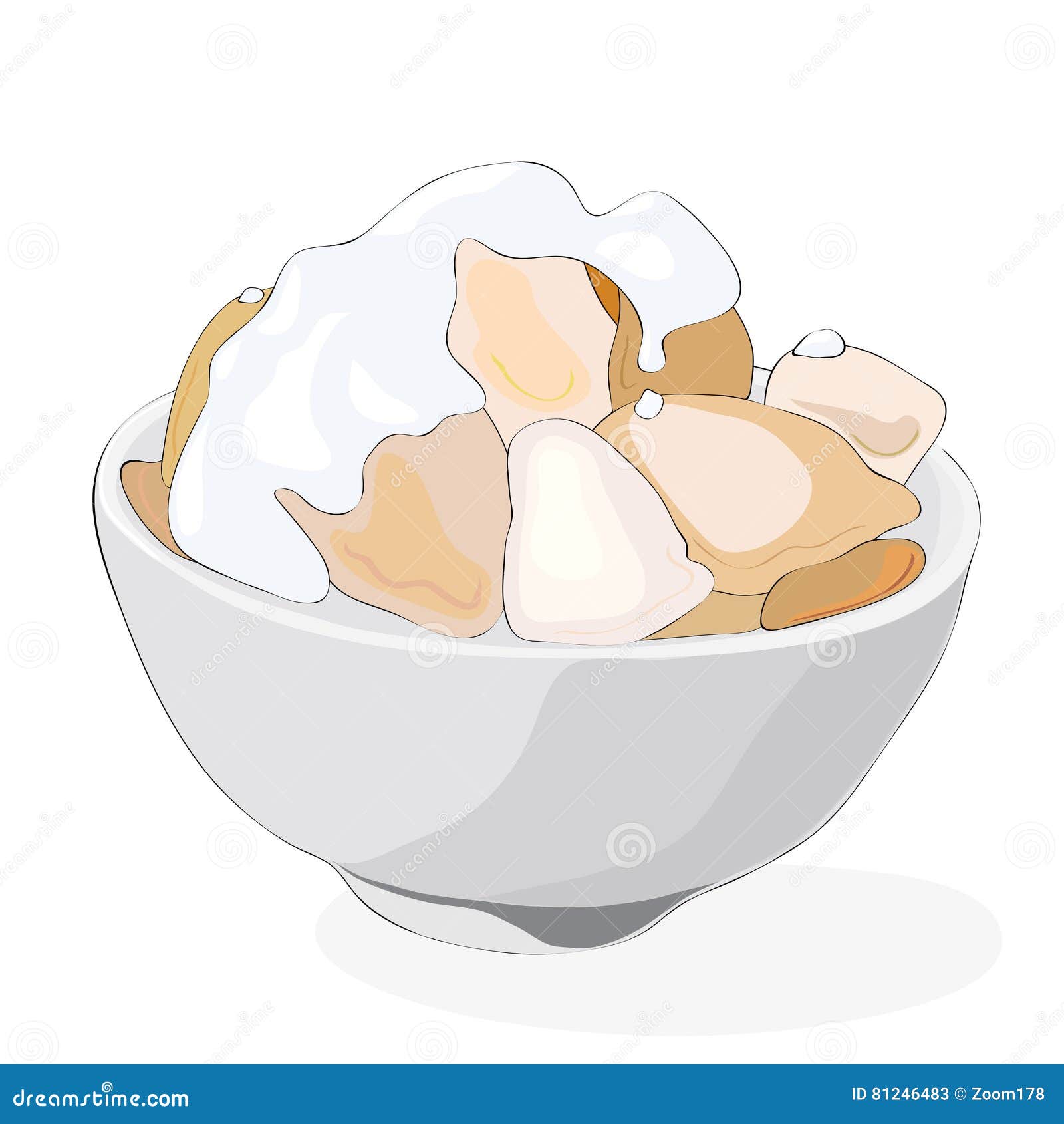Geroosterde Bollen Met Zure Room Vector Illustratie - Illustration of ...