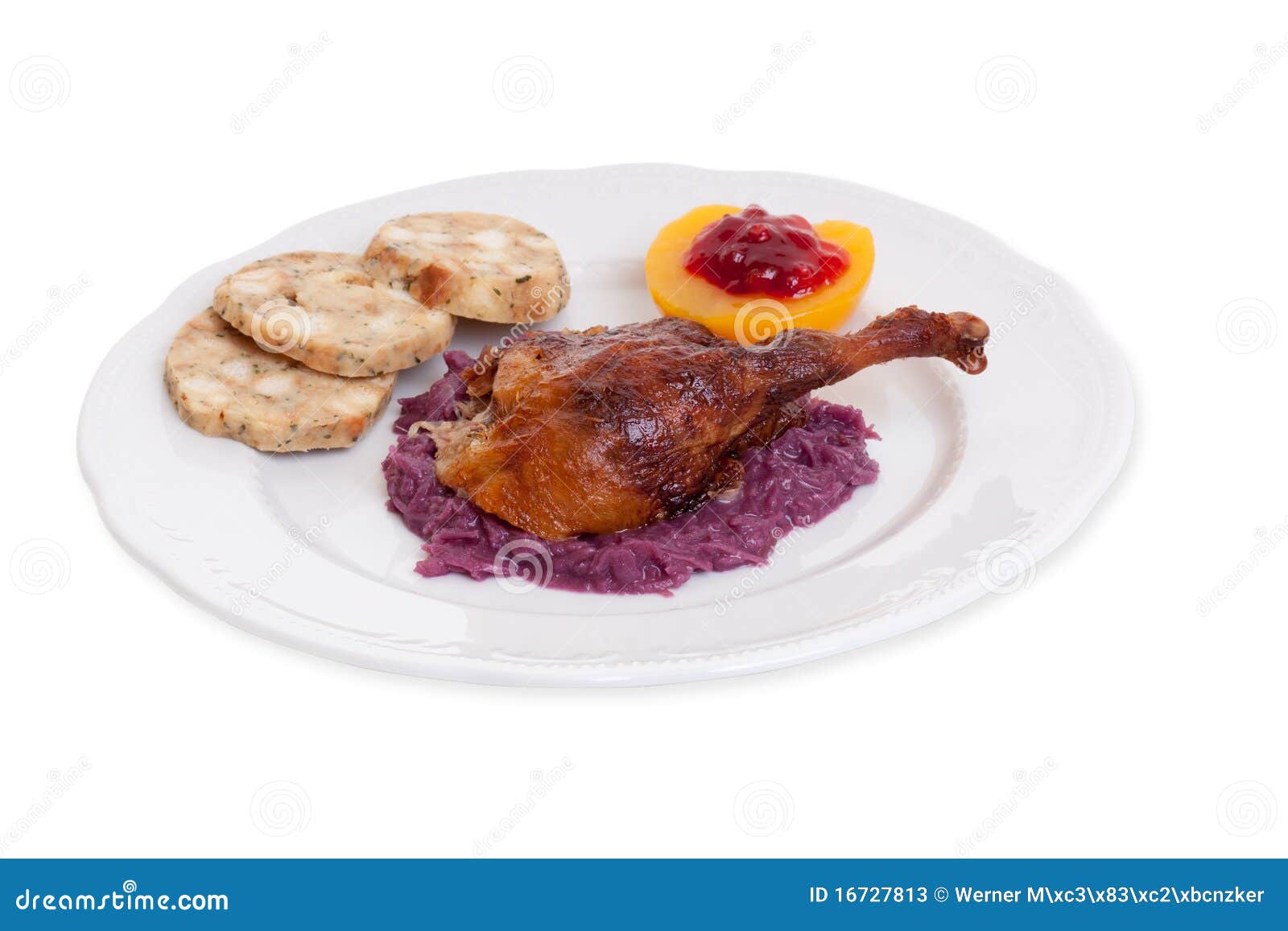 Geroosterde Eend Met Rode Kool Stock Afbeelding - Image of knipsels ...