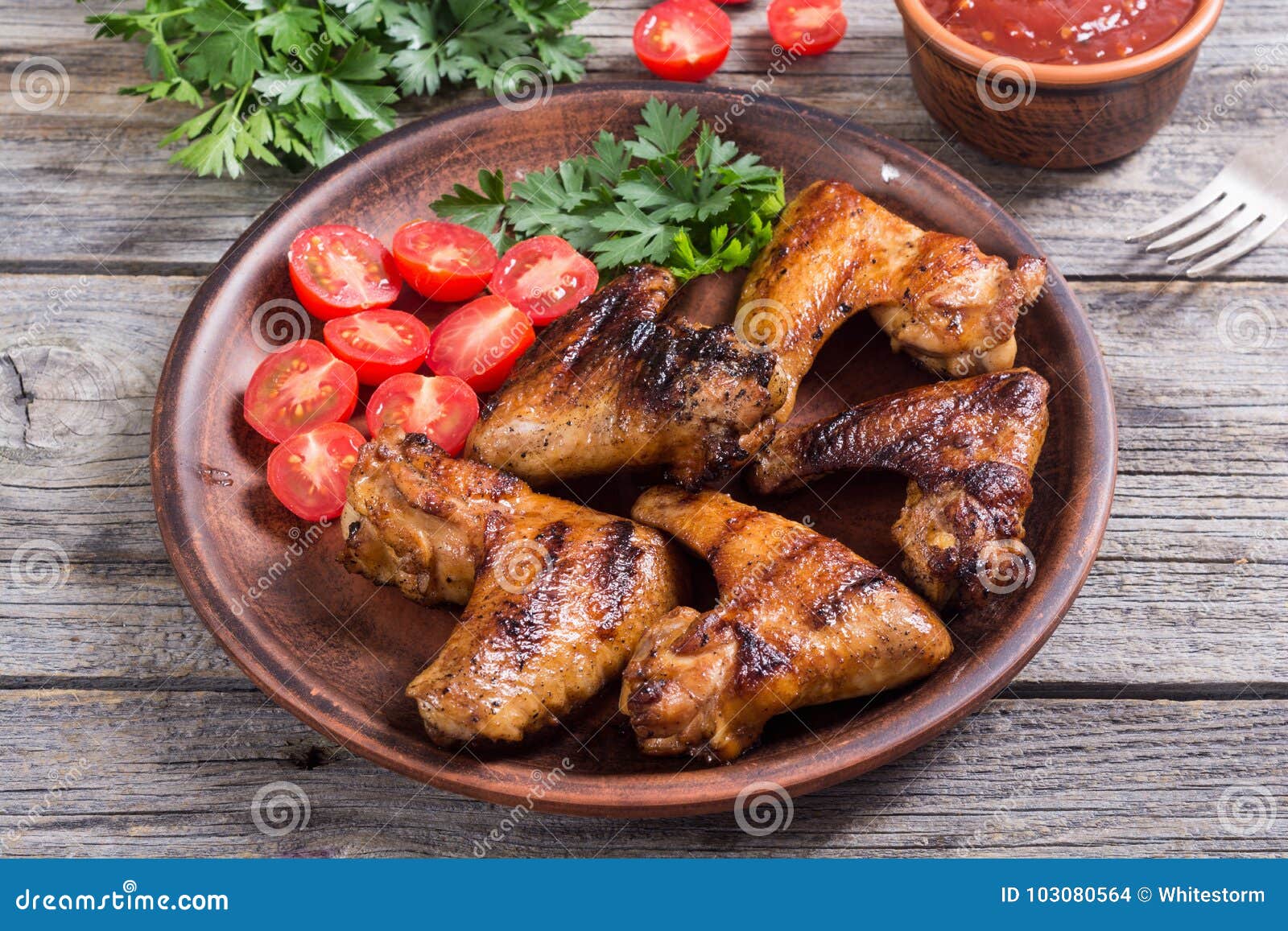 Geroosterde kippenvleugels stock foto. Image of voorgerecht - 103080564