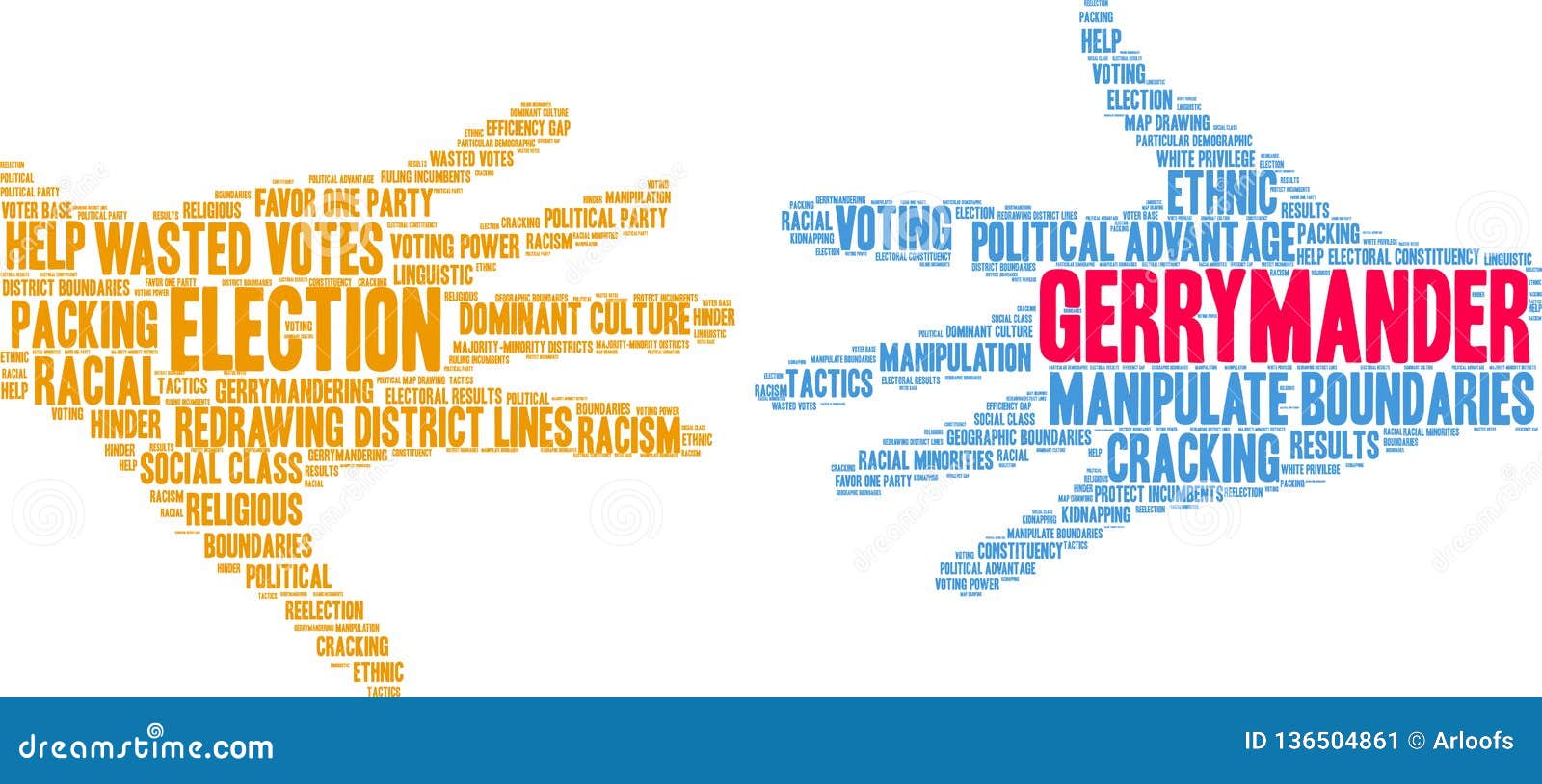 Gerrymander Word Cloud stock vector. Illustration of bloc - 136504861