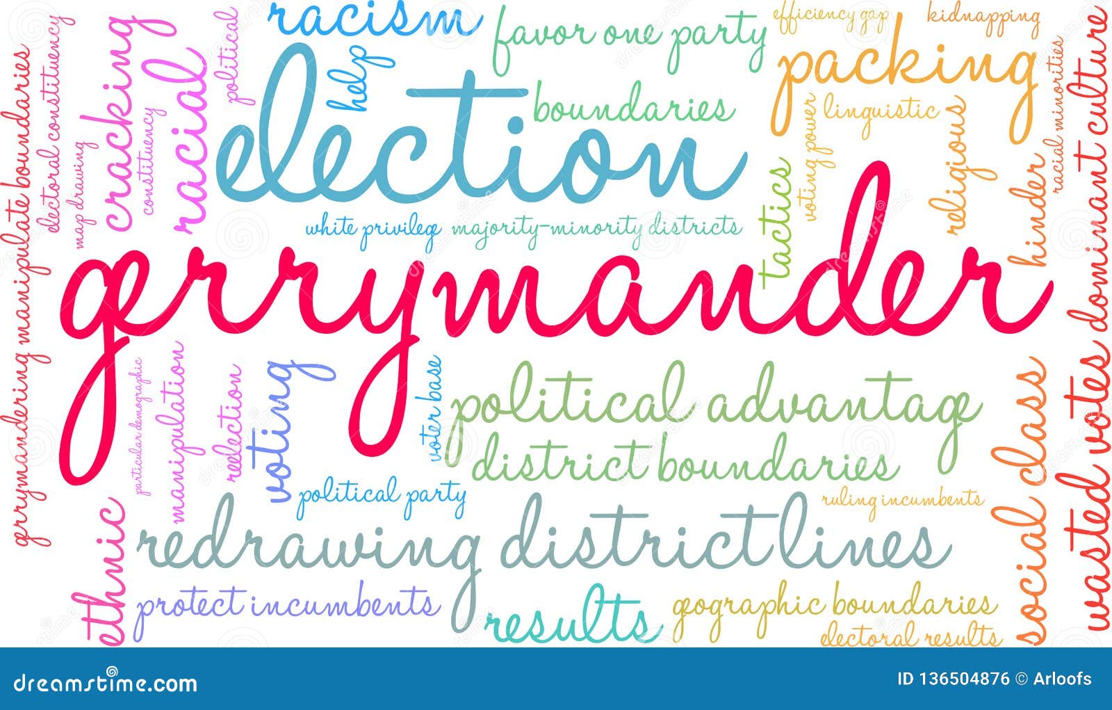 Gerrymander Word Cloud stock vector. Illustration of ethnic - 136504876