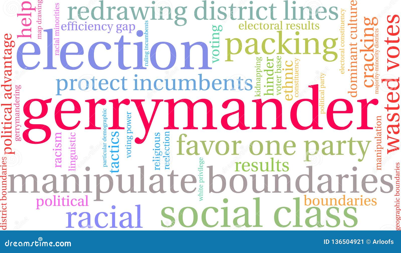 Gerrymander Word Cloud stock vector. Illustration of linguistic - 136504921