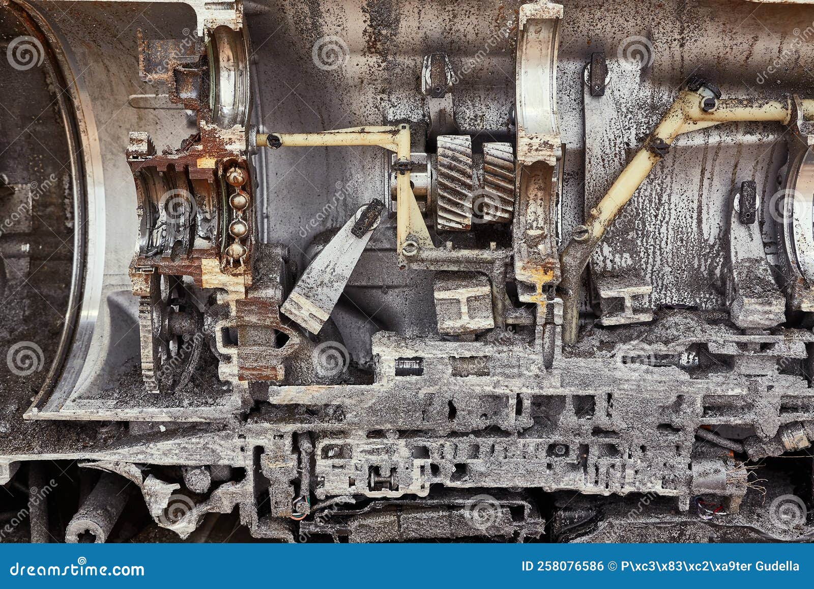 Gers of a car cut in half stock photo. Image of crankshaft - 258076586
