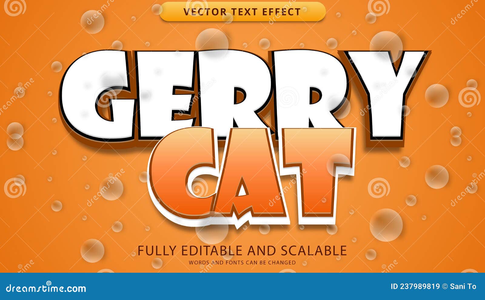 Gery Cat Text Effect Editable Eps File Stock Vector - Illustration of ...