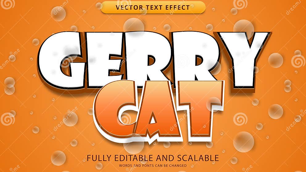 Gery Cat Text Effect Editable Eps File Stock Vector - Illustration of ...
